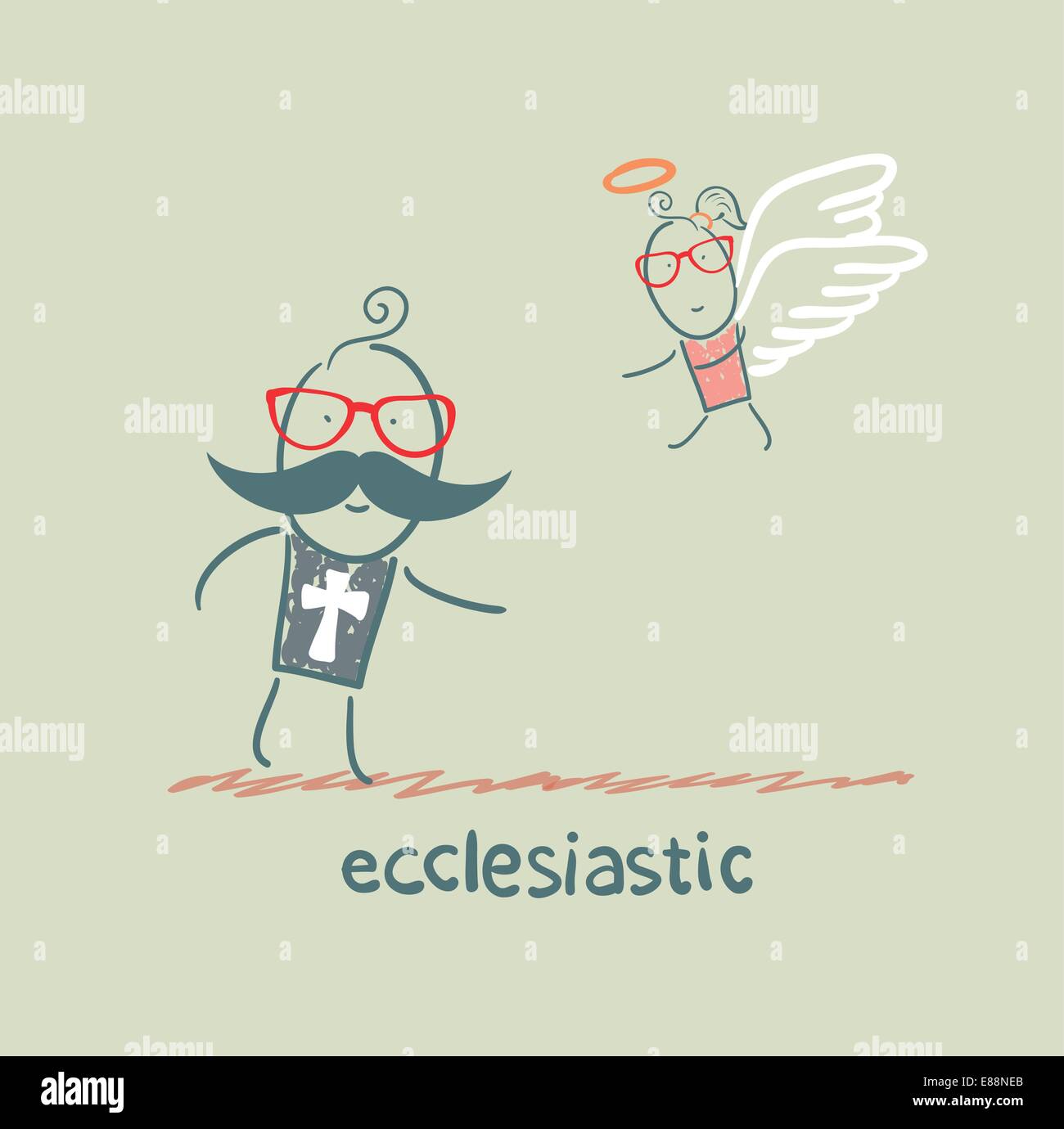 ecclesiastic looking at an angel Stock Vector Image & Art - Alamy