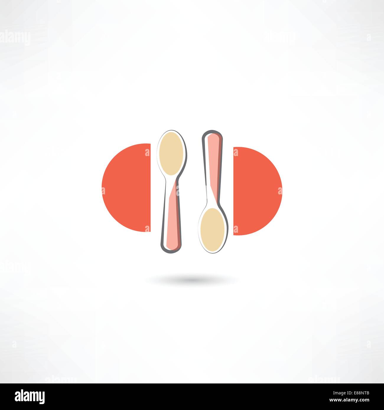 Metal spoons on white Stock Vector Images - Alamy