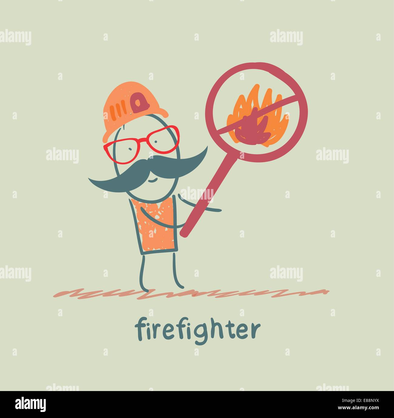 fireman holding the sign ban on fire Stock Vector Image & Art - Alamy