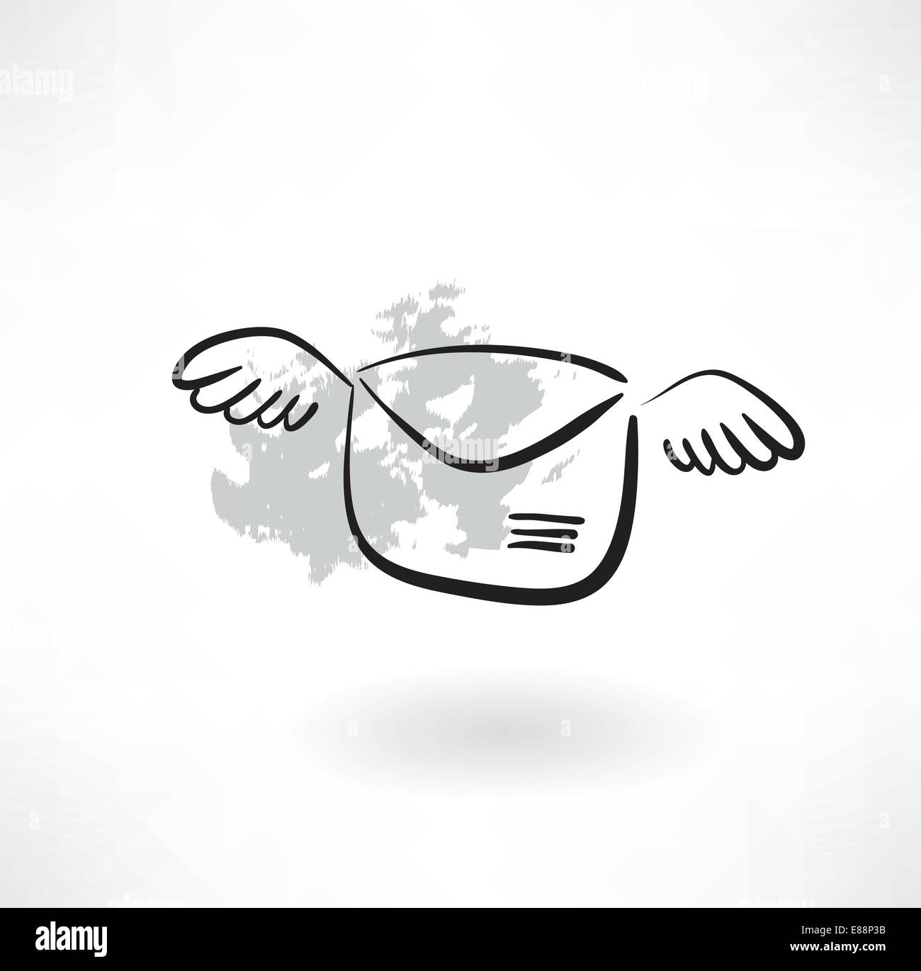 flying envelope grunge icon Stock Vector Image & Art - Alamy