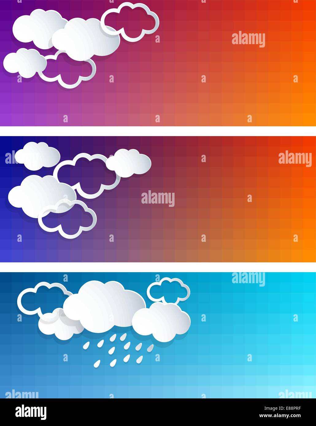 Set of abstract vector banners with paper clouds Stock Vector Image ...