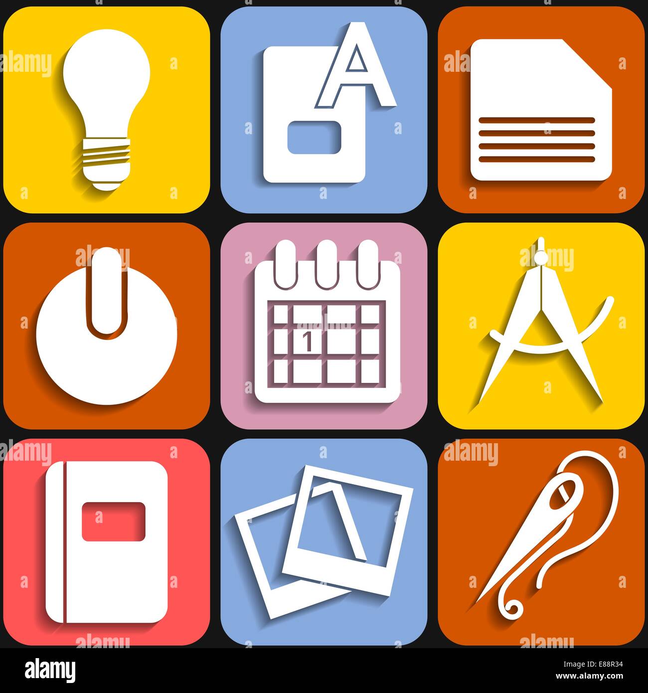 Set of flat white icons for business Stock Vector Image & Art - Alamy