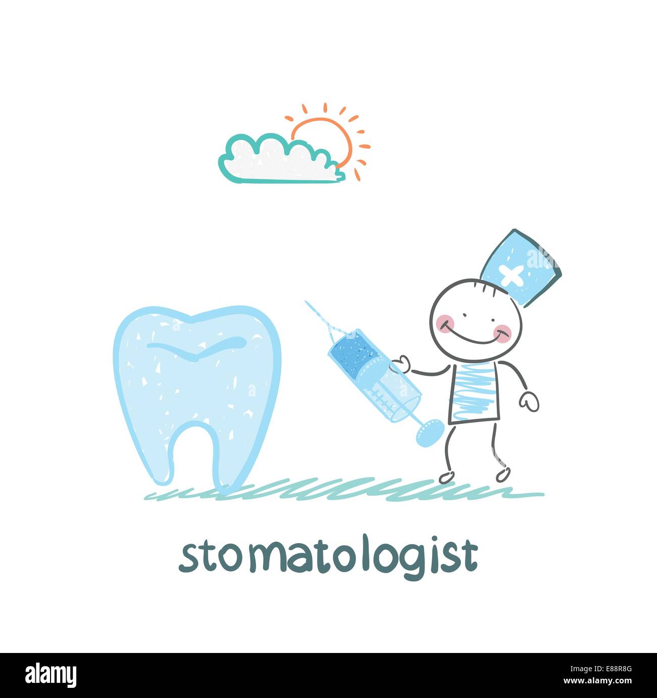 treats tooth with a syringe Stock Vector Image & Art - Alamy