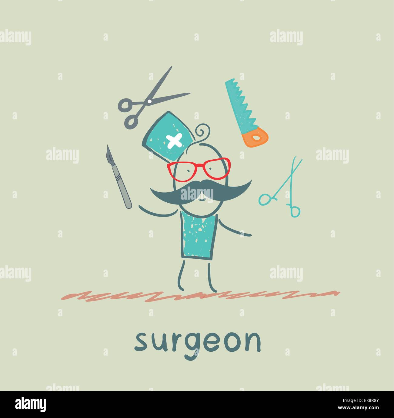 Surgeon juggles work tools Stock Vector Image & Art - Alamy