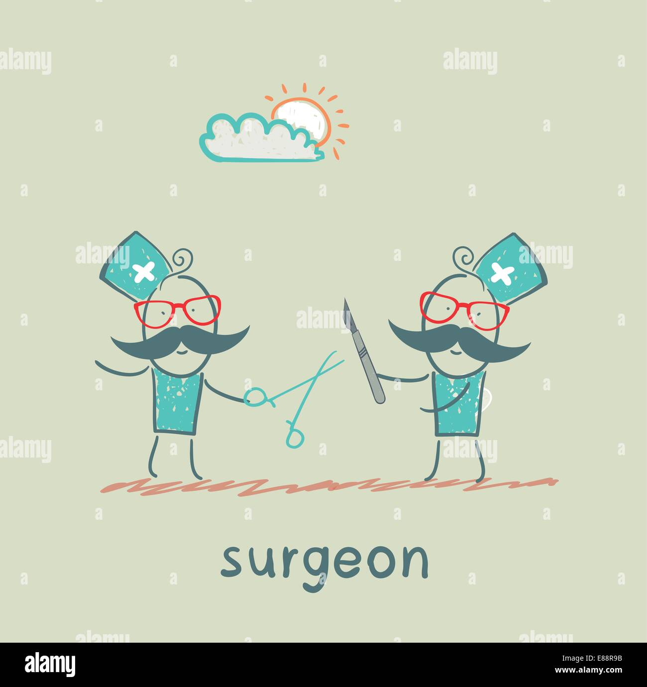 Surgeons hold a scalpel and scissors Stock Vector Image & Art - Alamy
