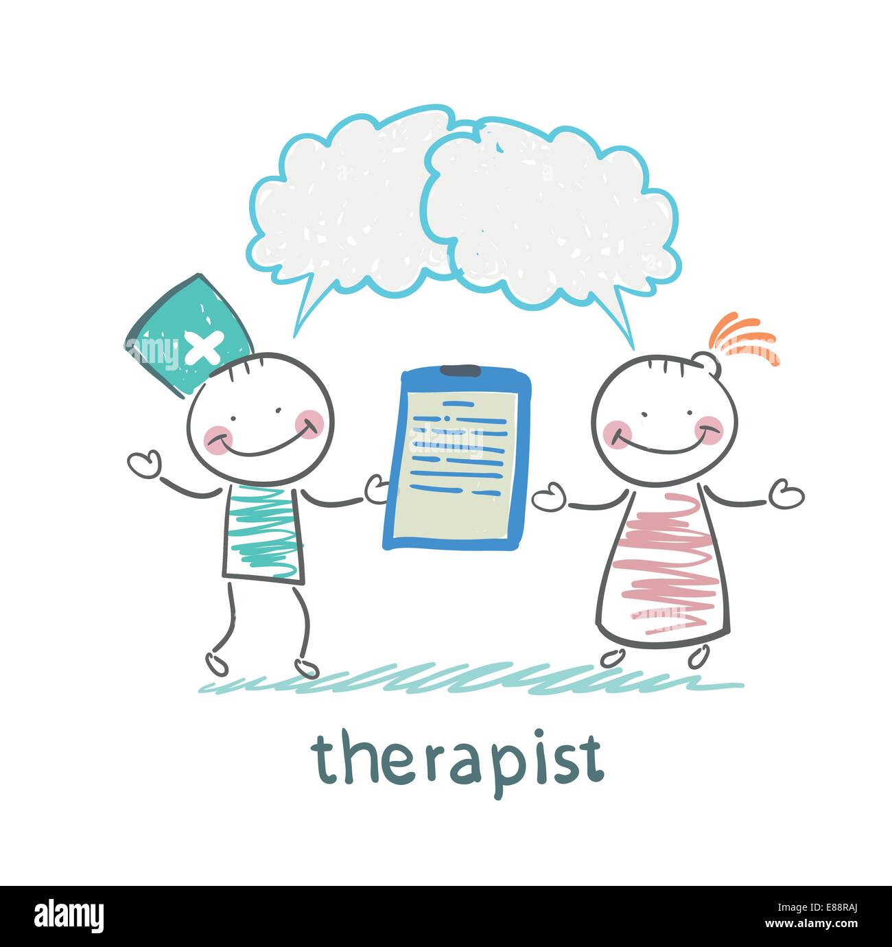 Doctor patient talking folder Cut Out Stock Images & Pictures - Alamy