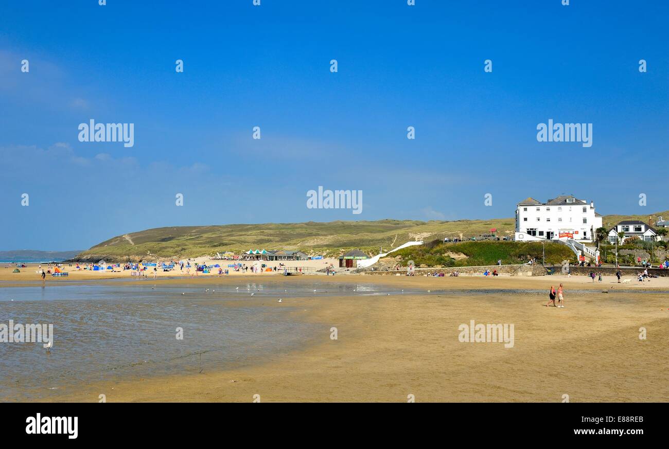 Perranporth beach Cornwall England uk Stock Photo - Alamy