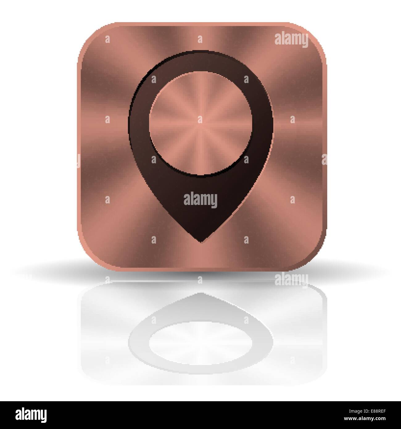 Metal square copper button with round pointer Stock Vector Image & Art ...