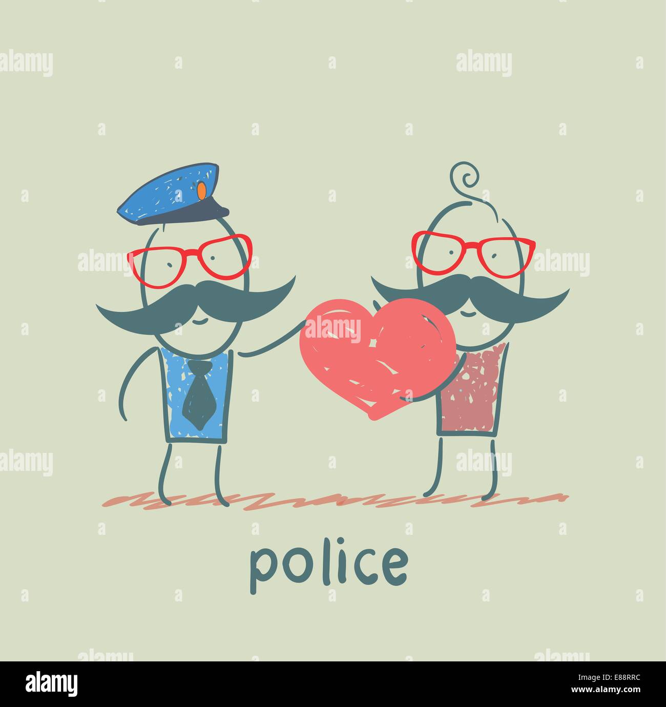 Police listen to a man in love Stock Vector Image & Art - Alamy