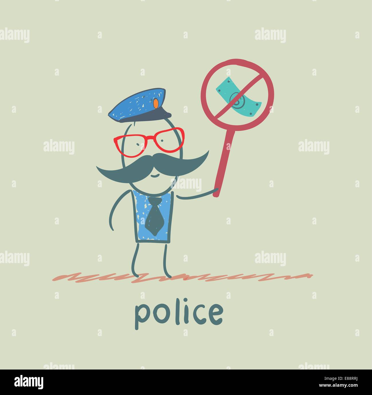 Police holding the sign ban on bribes Stock Vector Image & Art - Alamy