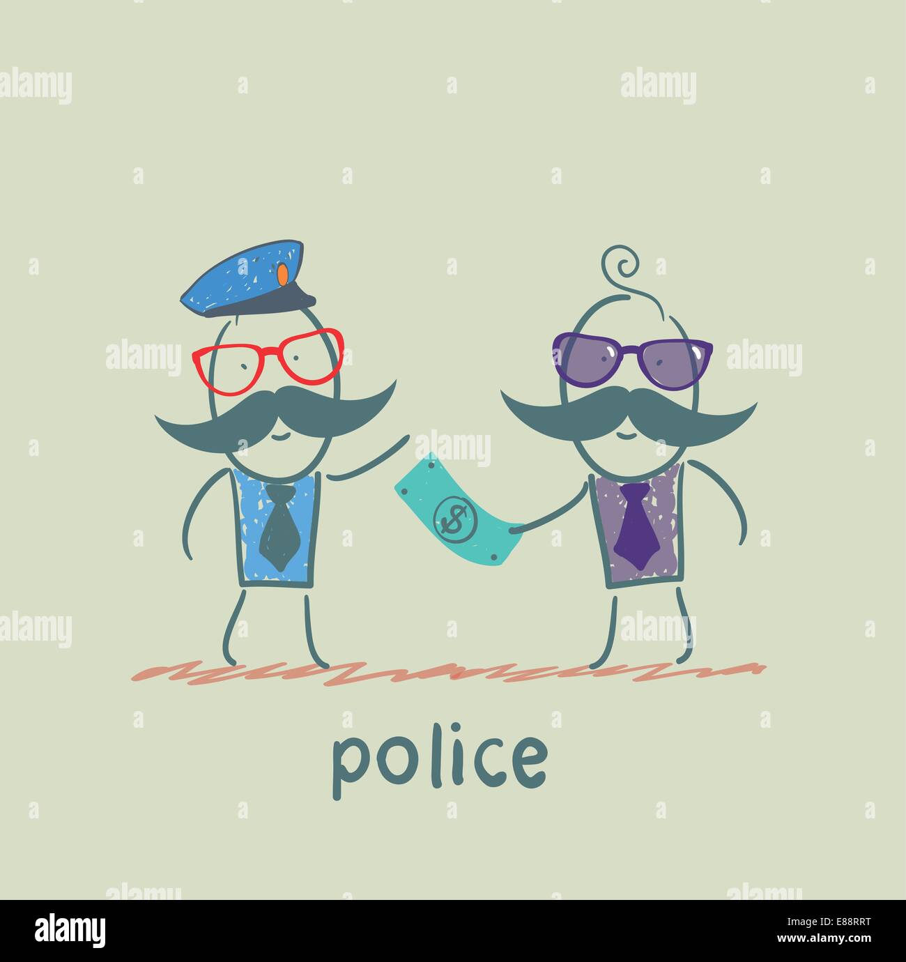Police taking money from businessman Stock Vector Image & Art - Alamy