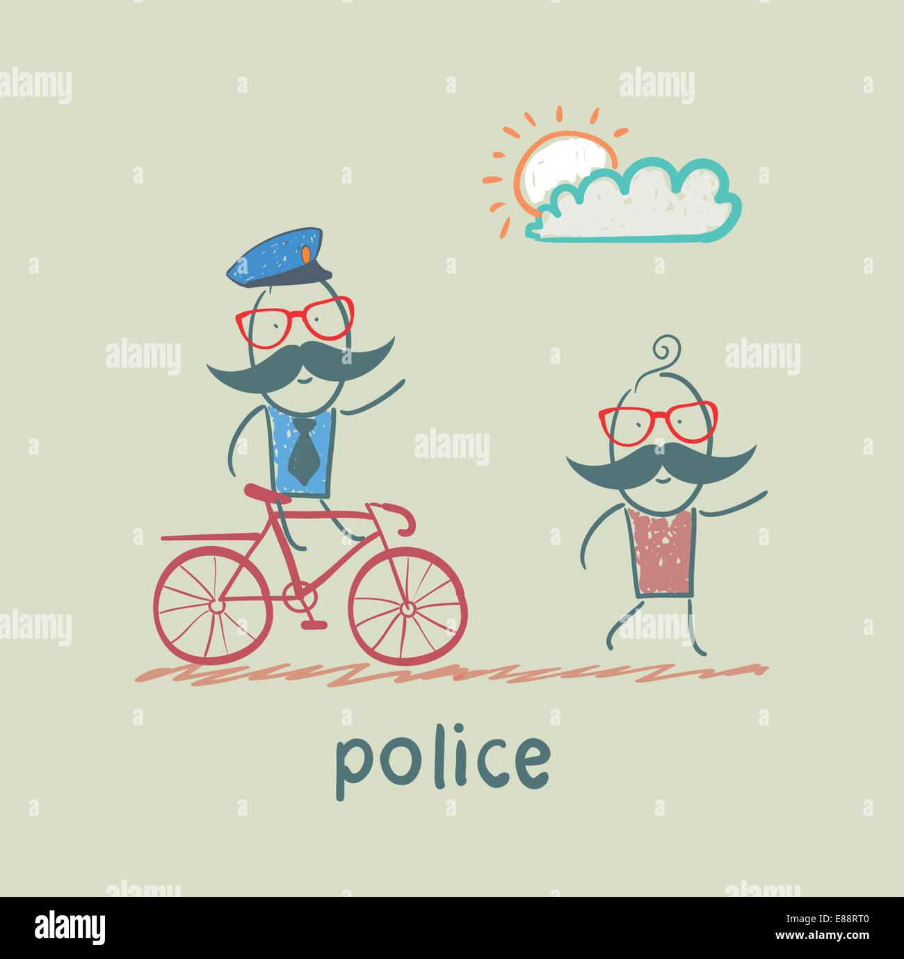 Police riding a bike for a criminal Stock Vector Image & Art - Alamy
