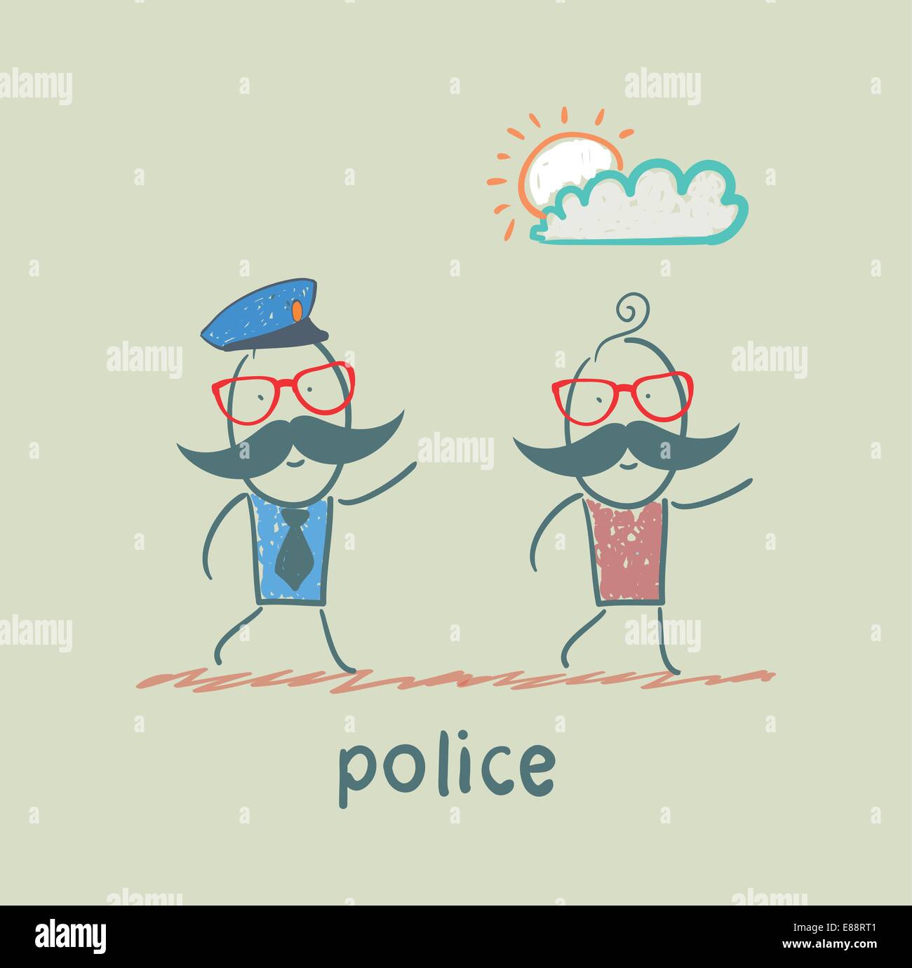 Police running after a criminal Stock Vector Image & Art - Alamy
