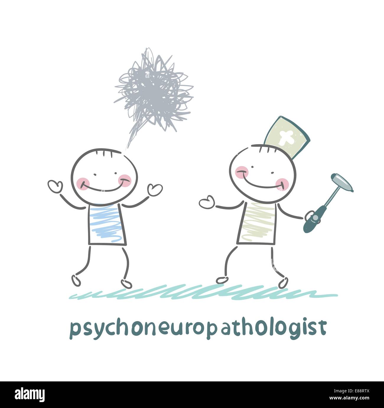 psychoneuropathologist stands next to a distraught patient Stock Vector ...