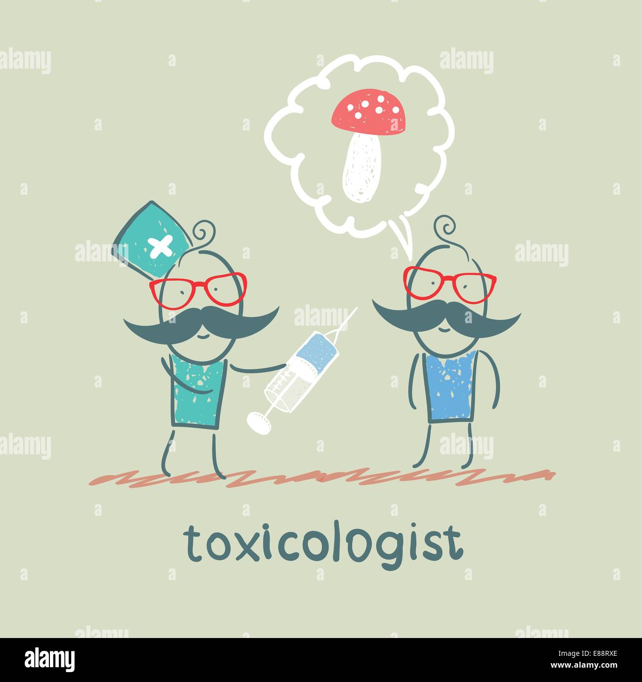 toxicologist makes the patient an injection, which has poisoned ...