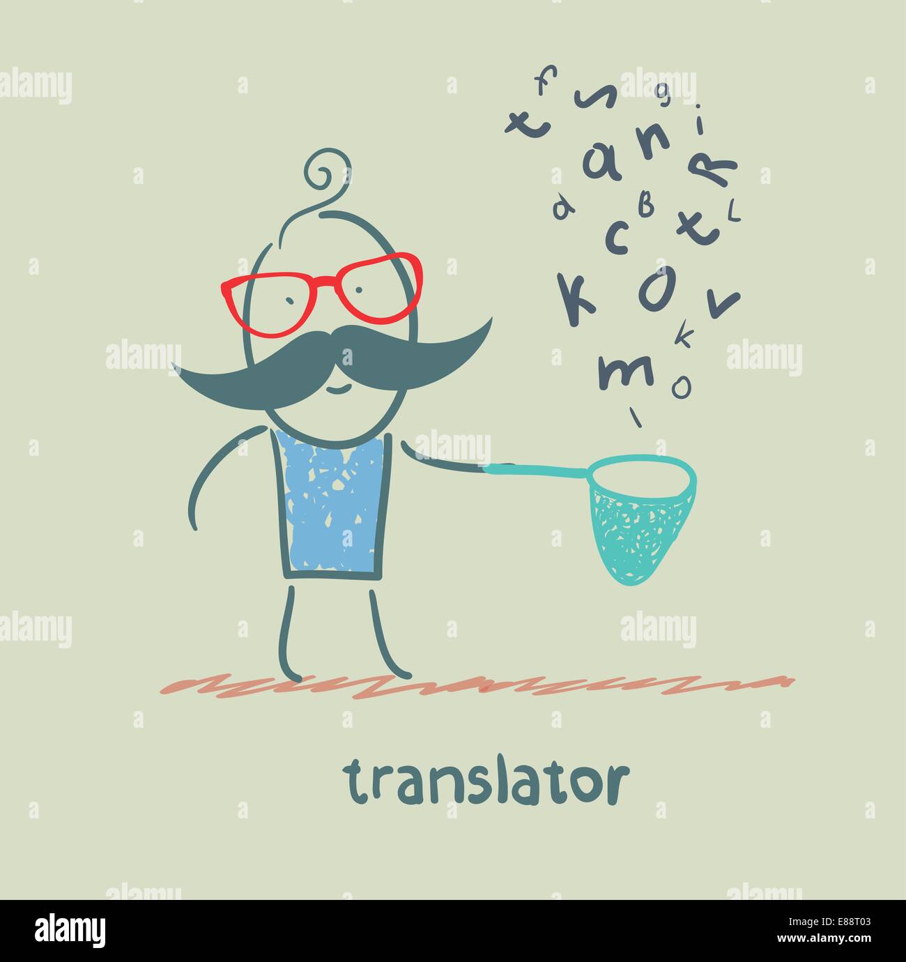 translator catches a fish net letters Stock Vector Image & Art - Alamy