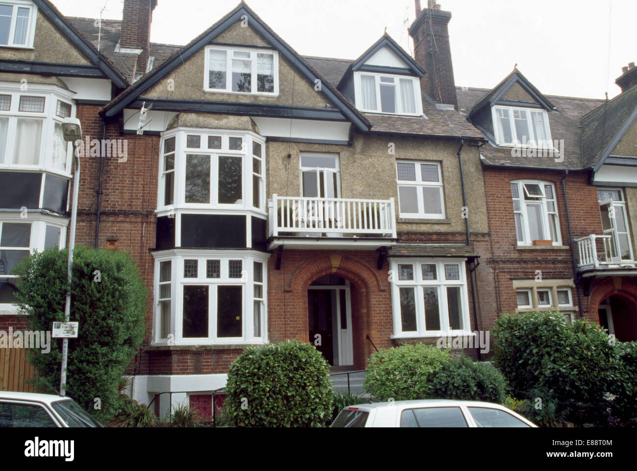 Double fronted Edwardian terraced townhouse with bay windows and ...