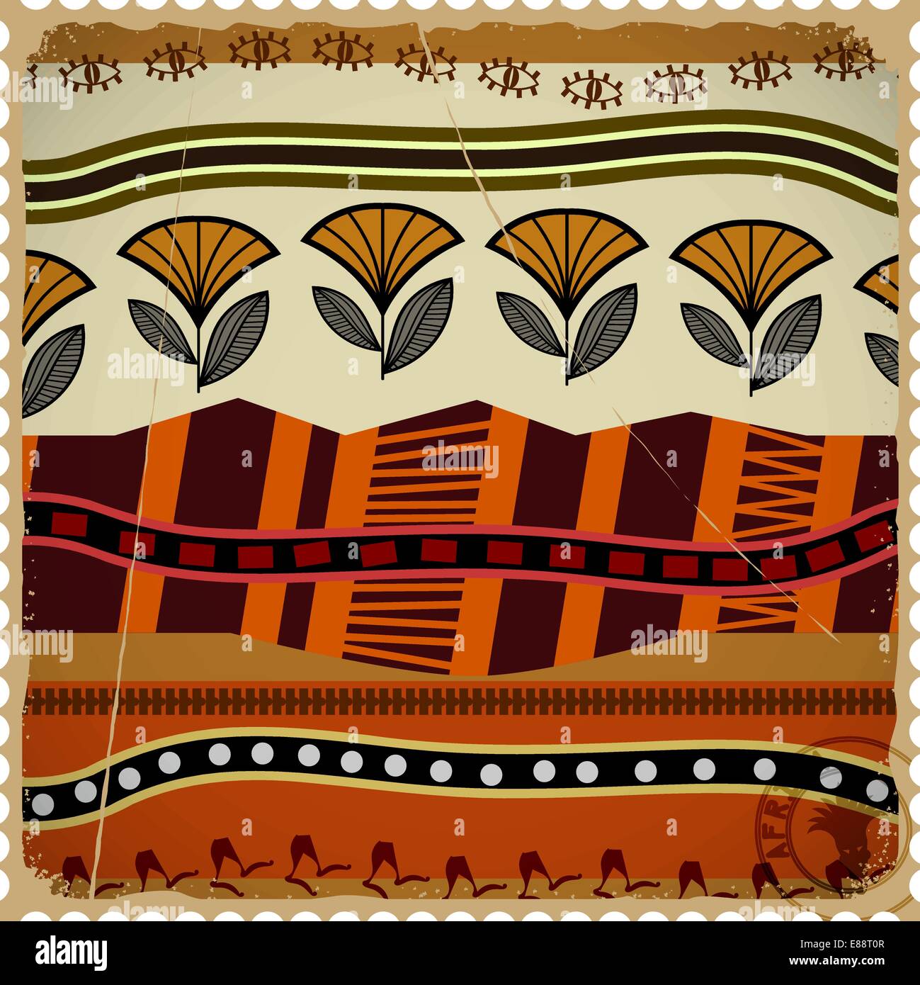 Abstract postage stamp with african texture Stock Vector Image & Art ...