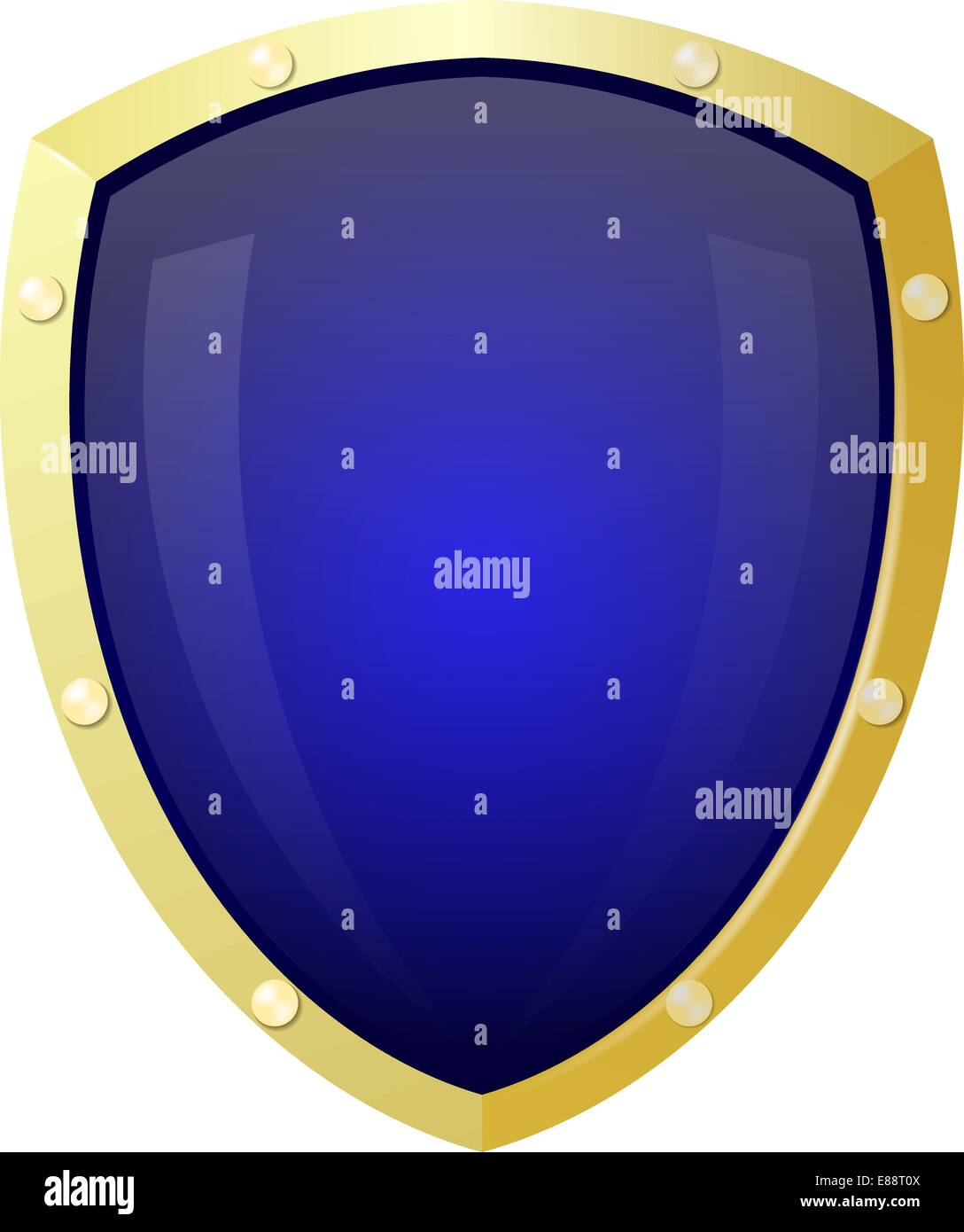 Golden shield with a blue background. Isolate Stock Vector Image & Art ...