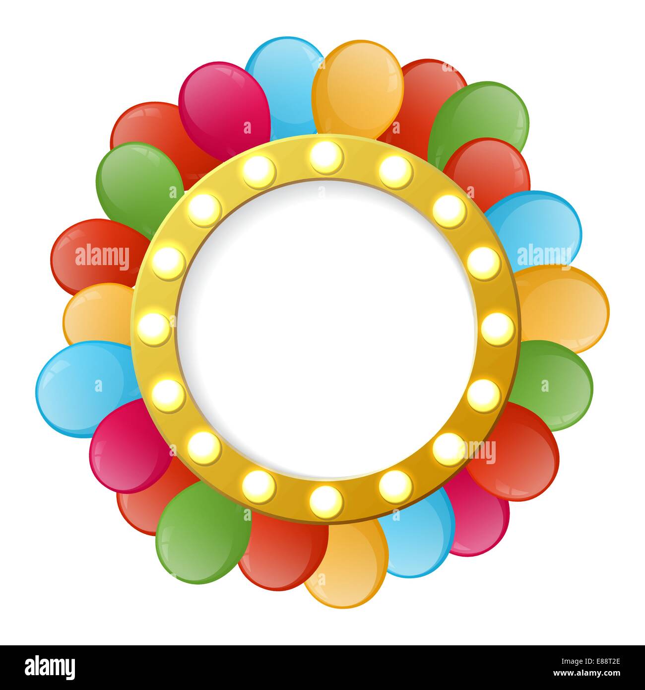 Holiday round banner with color balloons Stock Vector Image & Art - Alamy