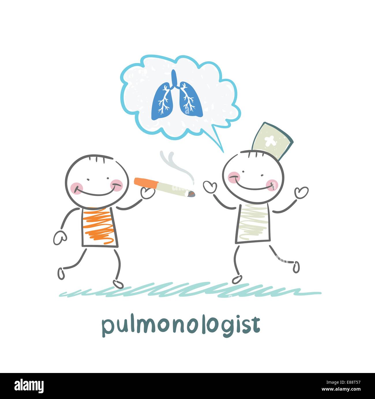 pulmonologist pulmonologist says lung patient who smokes Stock Vector ...
