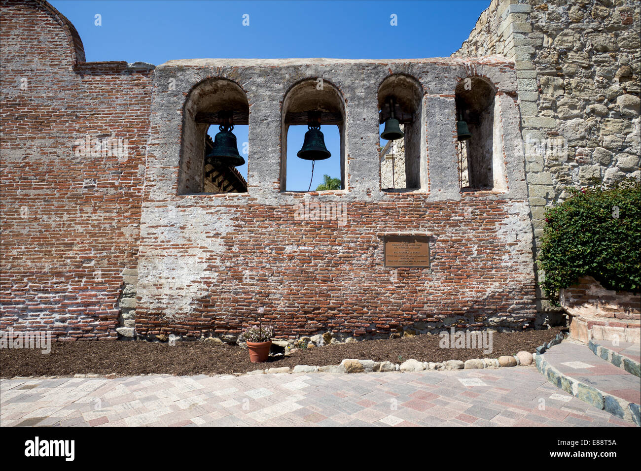 4 bells, four bells, Bell Wall, campanario, Mission San Juan Capistrano ...