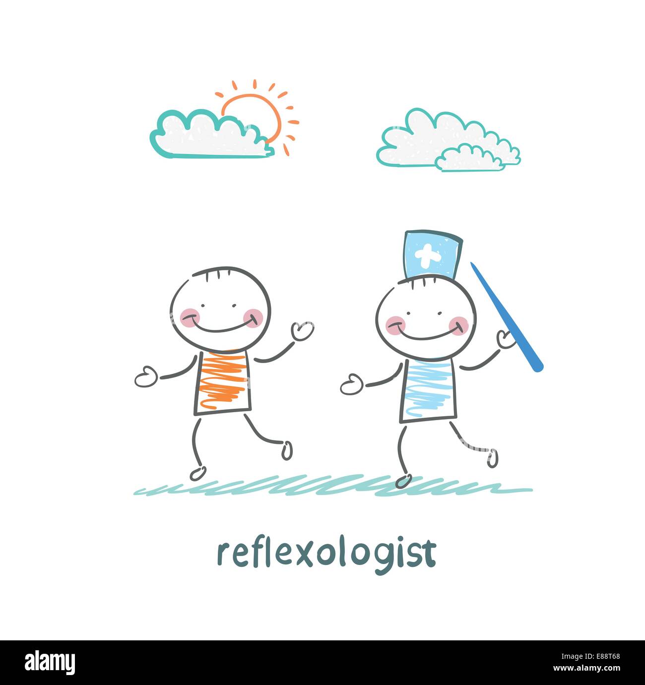 reflexologist with a needle catches patient Stock Vector Image & Art ...