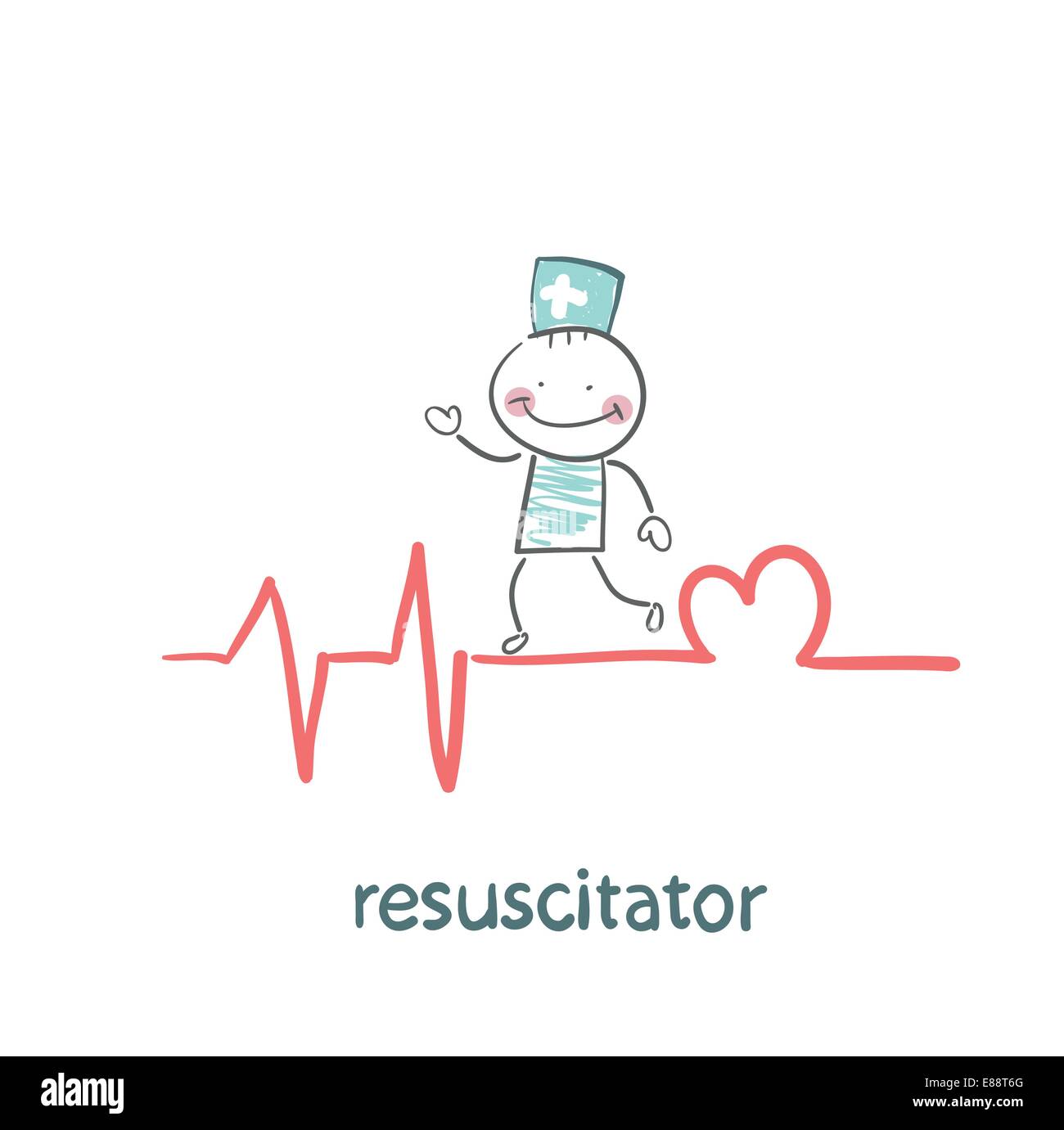 resuscitation is on the line showing the beating of the heart Stock ...
