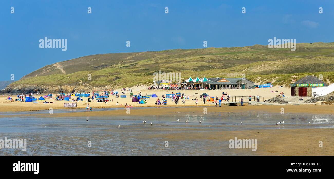 Perranporth beach Cornwall England uk Stock Photo - Alamy