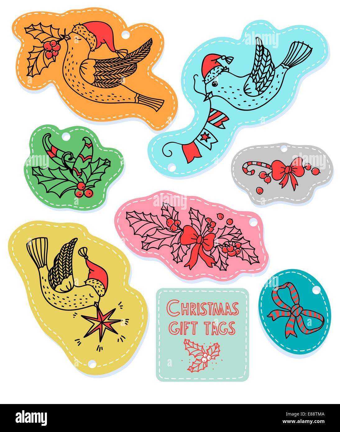 Vector set of Christmas gift tags Stock Vector Image & Art - Alamy