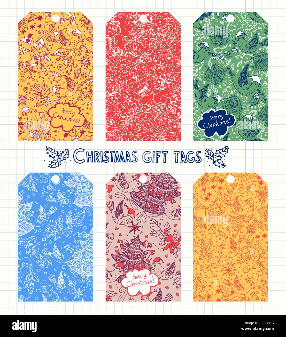 Vector set of Christmas gift tags Stock Vector Image & Art - Alamy
