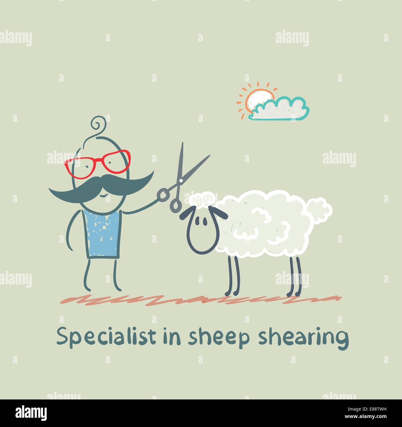 Specialist sheep shearing Stock Vector Image & Art - Alamy