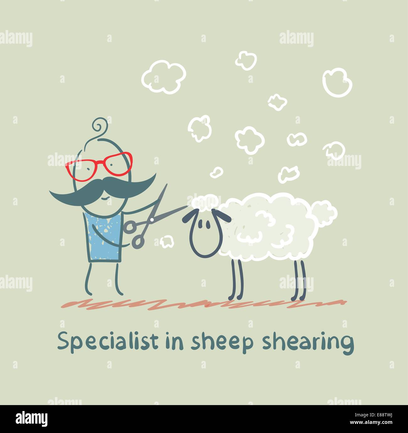 Sheep shearing happy Stock Vector Images - Alamy