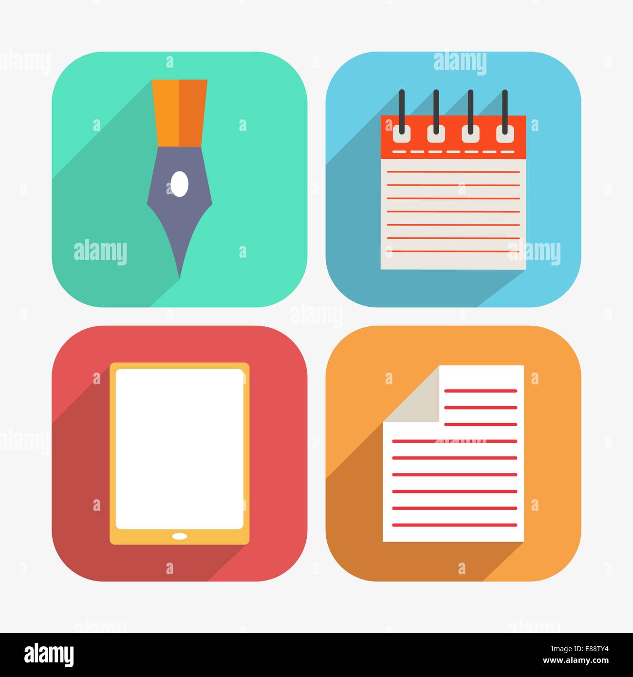 Office and Business Icons Set in Flat Design Stock Vector Image & Art ...
