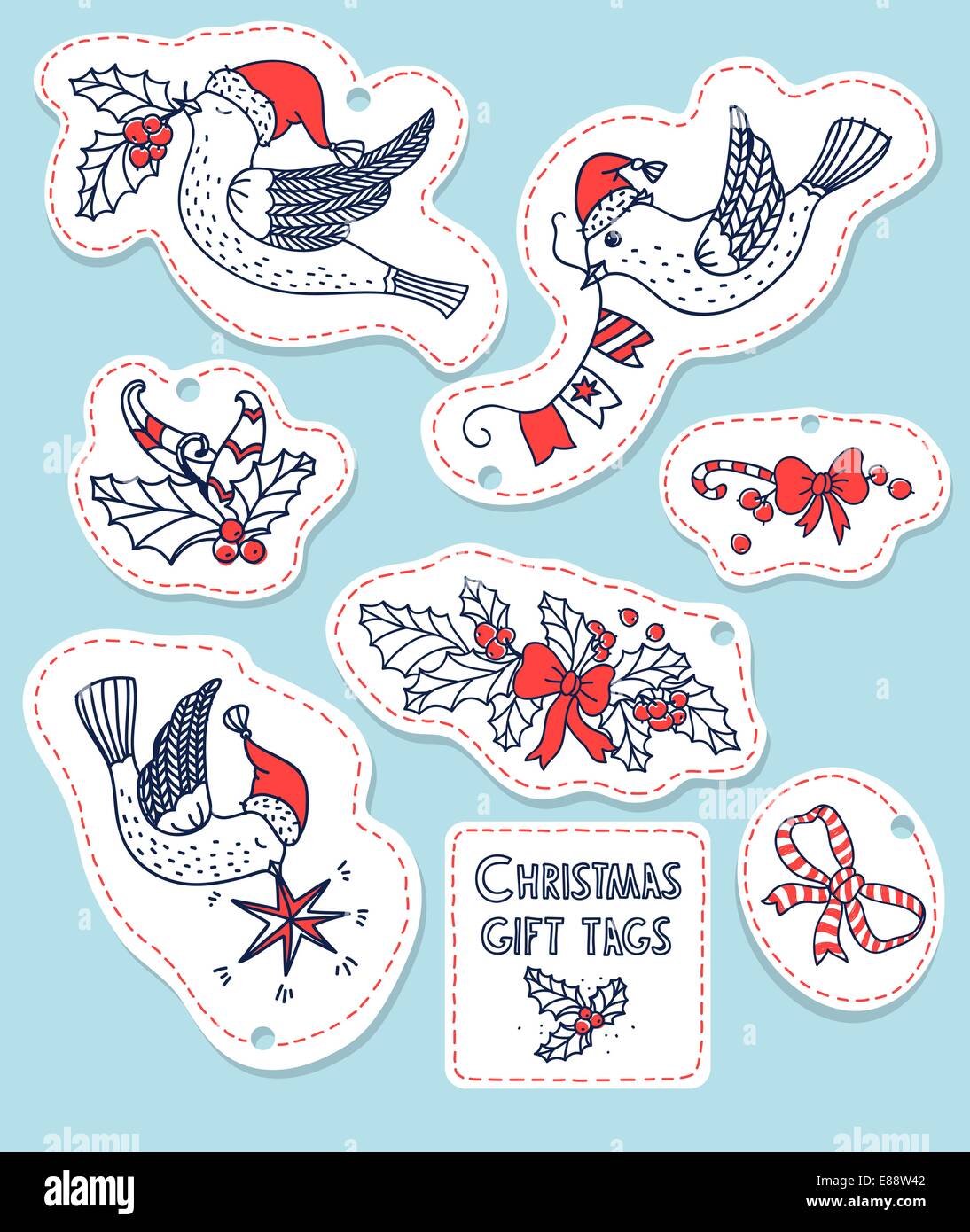 vector set of Christmas gift tags Stock Vector Image & Art - Alamy