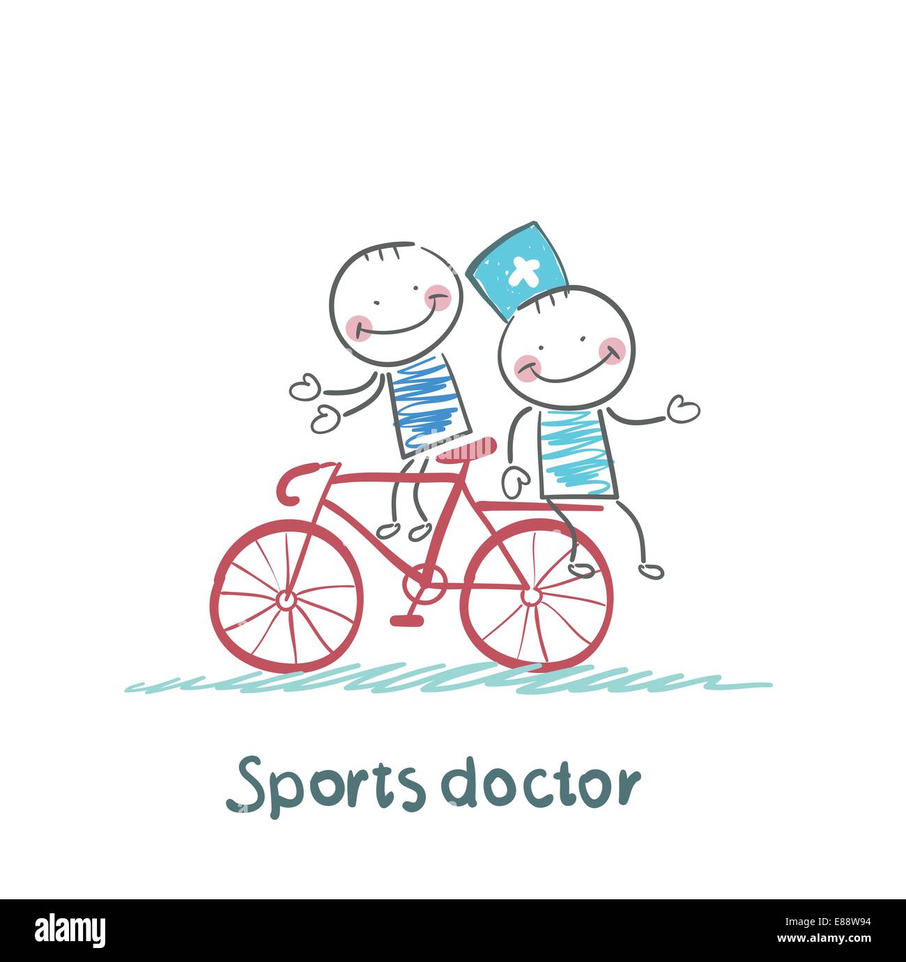 Sports doctor rides a bicycle with a patient Stock Vector Image & Art ...