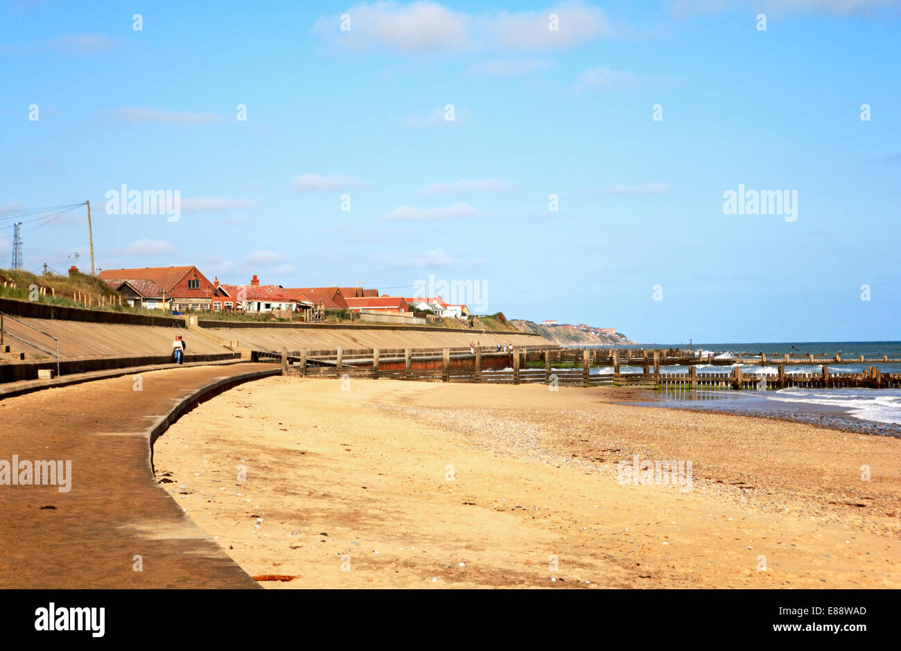 A view of the beach on the North Norfolk coast at Bacton on Sea ...