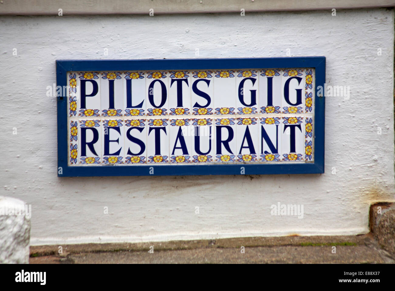 Pilots gig restaurant sign at St Marys, Isles of Scilly, Scillies ...