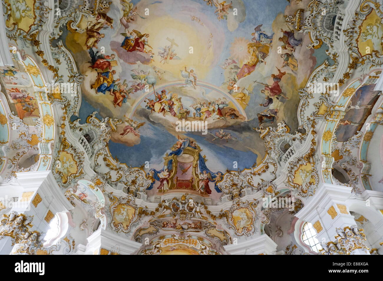 The Weiskirche (White Church), UNESCO World Heritage Site, near Fussen ...