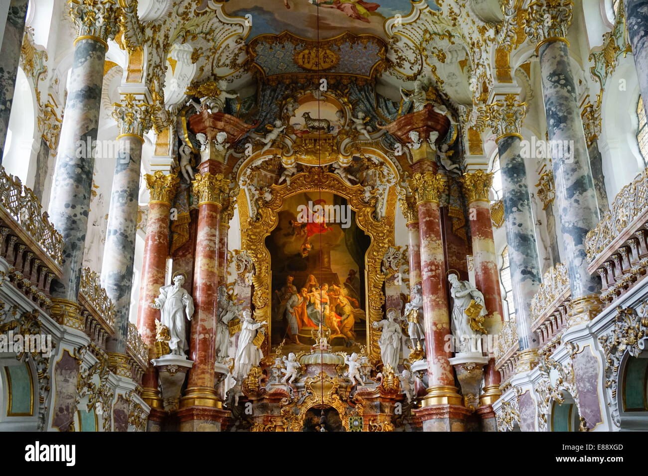 The Weiskirche (White Church), UNESCO World Heritage Site, near Fussen ...