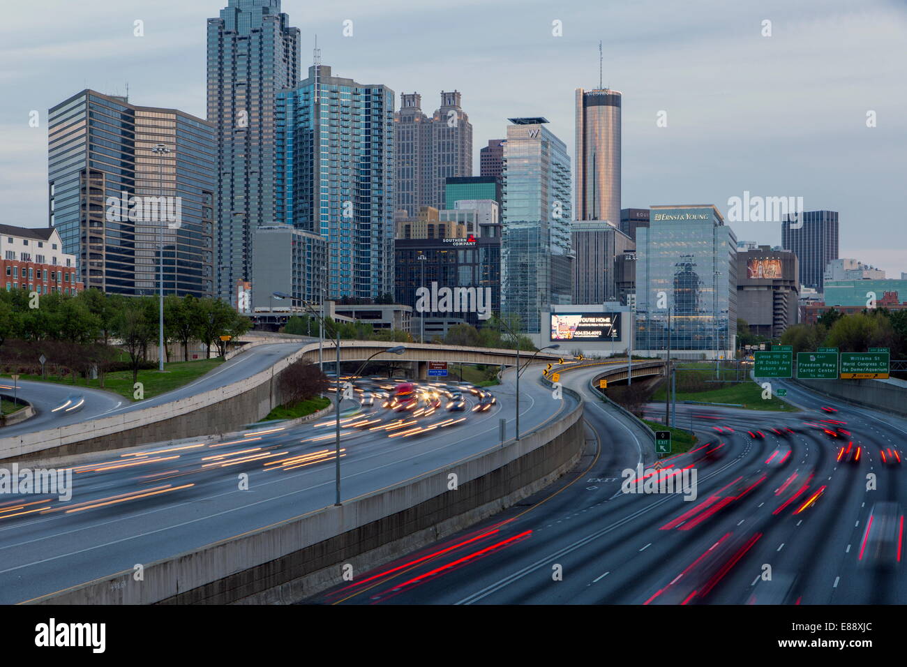 Interstate I-85 leading into Downtown Atlanta, Georgia, United States ...