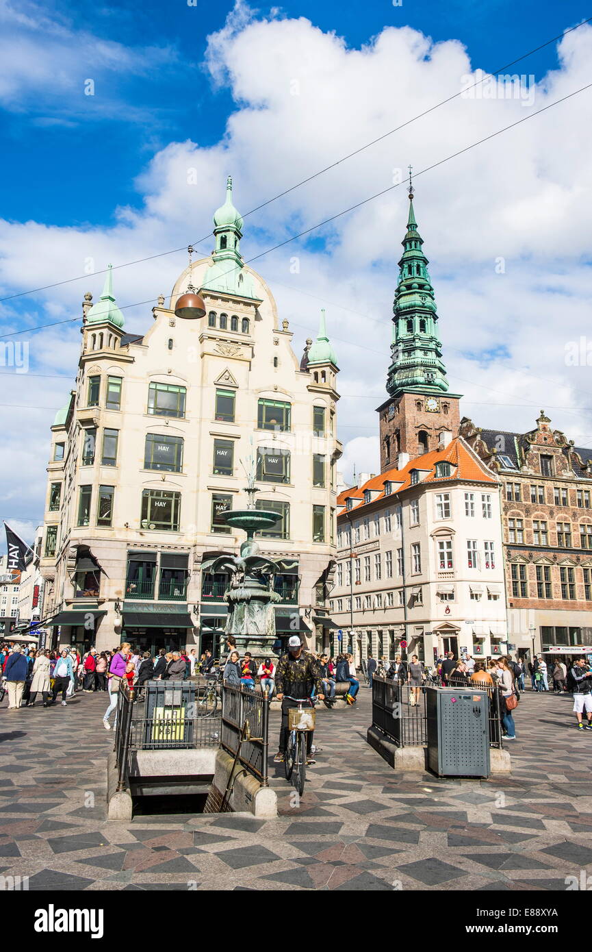 Amagertorv (Amager Square), part of the Stroget pedestrian zone ...