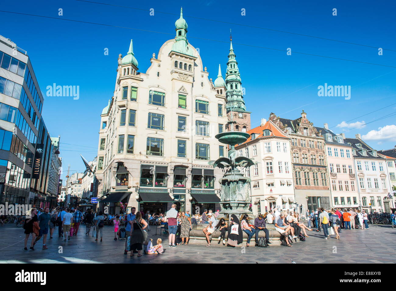 Amagertorv (Amager Square), part of the Stroget pedestrian zone ...