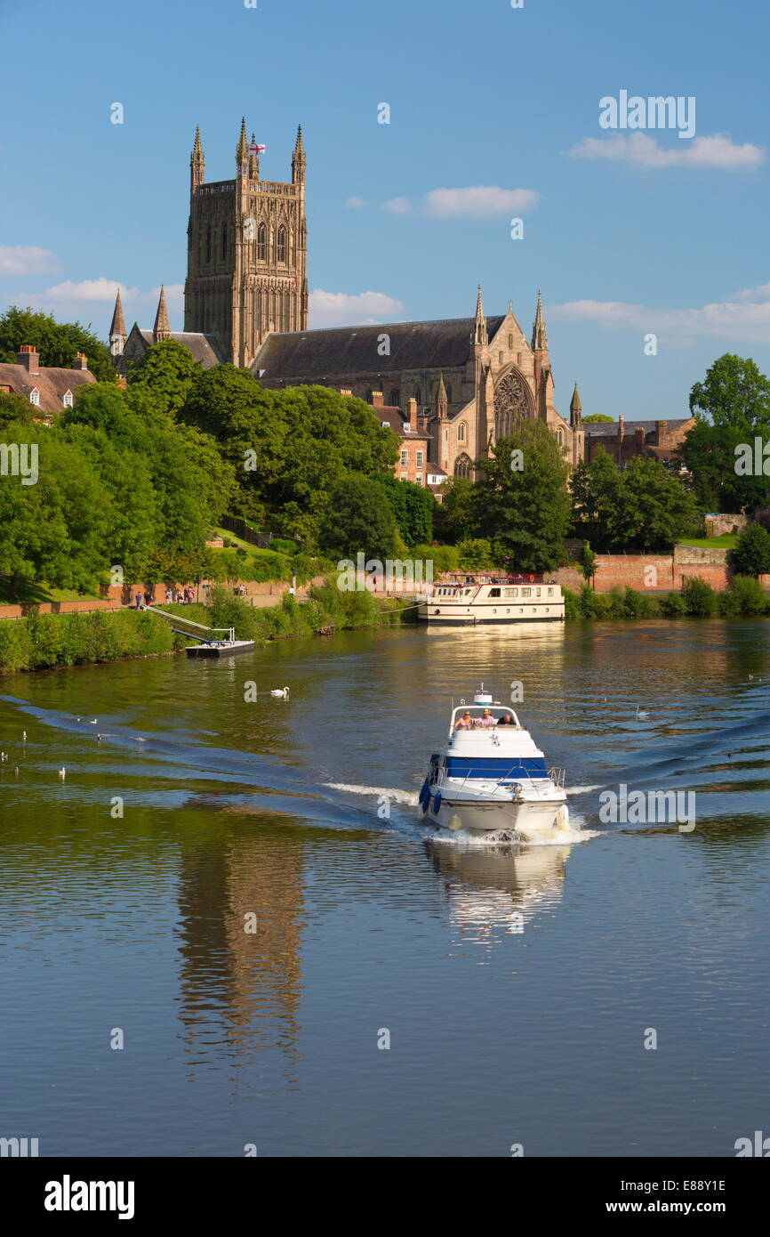 Worcester Cathedral and the River Severn, Worcester, Worcestershire ...