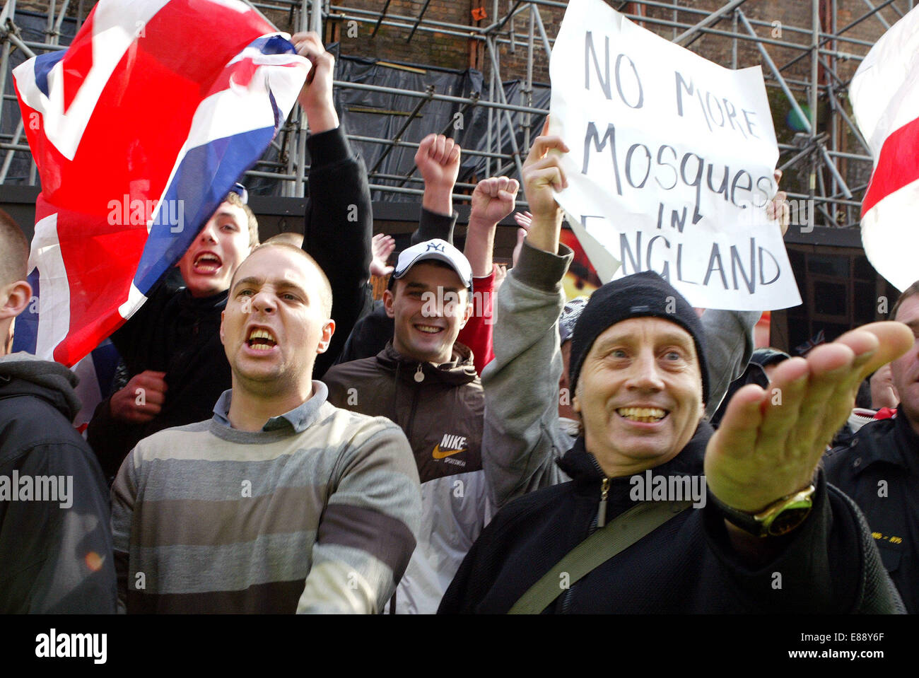 EDL (English Defence League) on the streets of Manchester Stock Photo ...