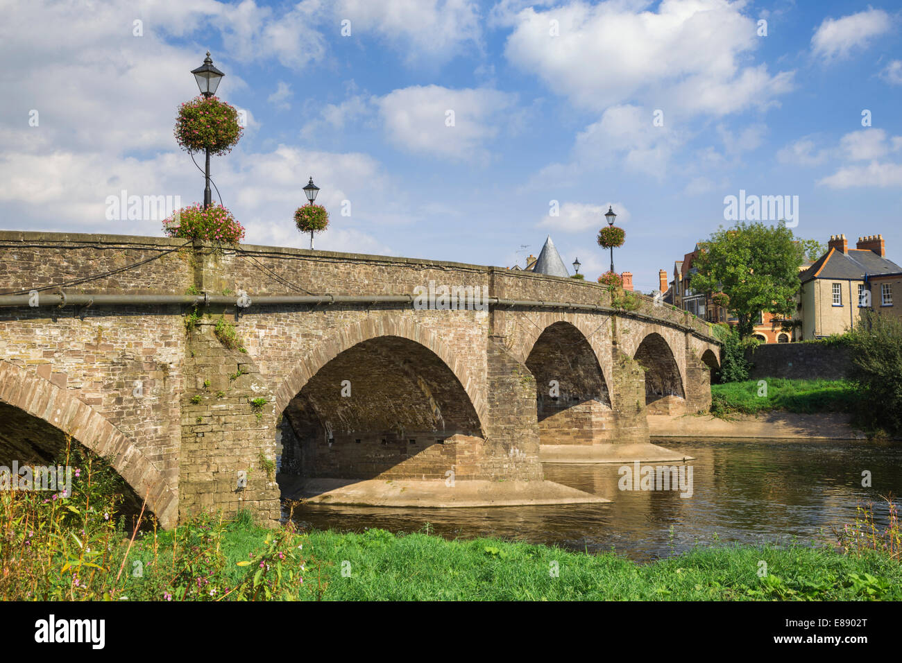 Bridge over the river Usk at Usk, Monmouthshire Stock Photo - Alamy
