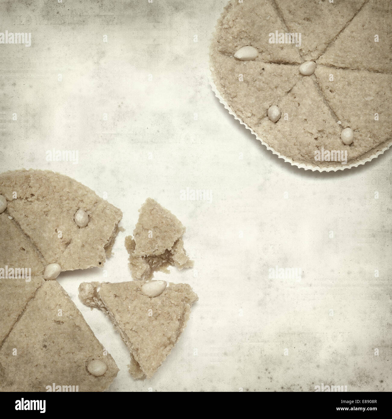 textured old paper background with soft marzipan cake Stock Photo - Alamy