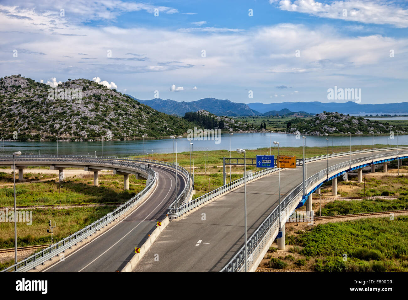 Highway A1 with viaduct in the hinterland Metkovic in Croatia Stock ...