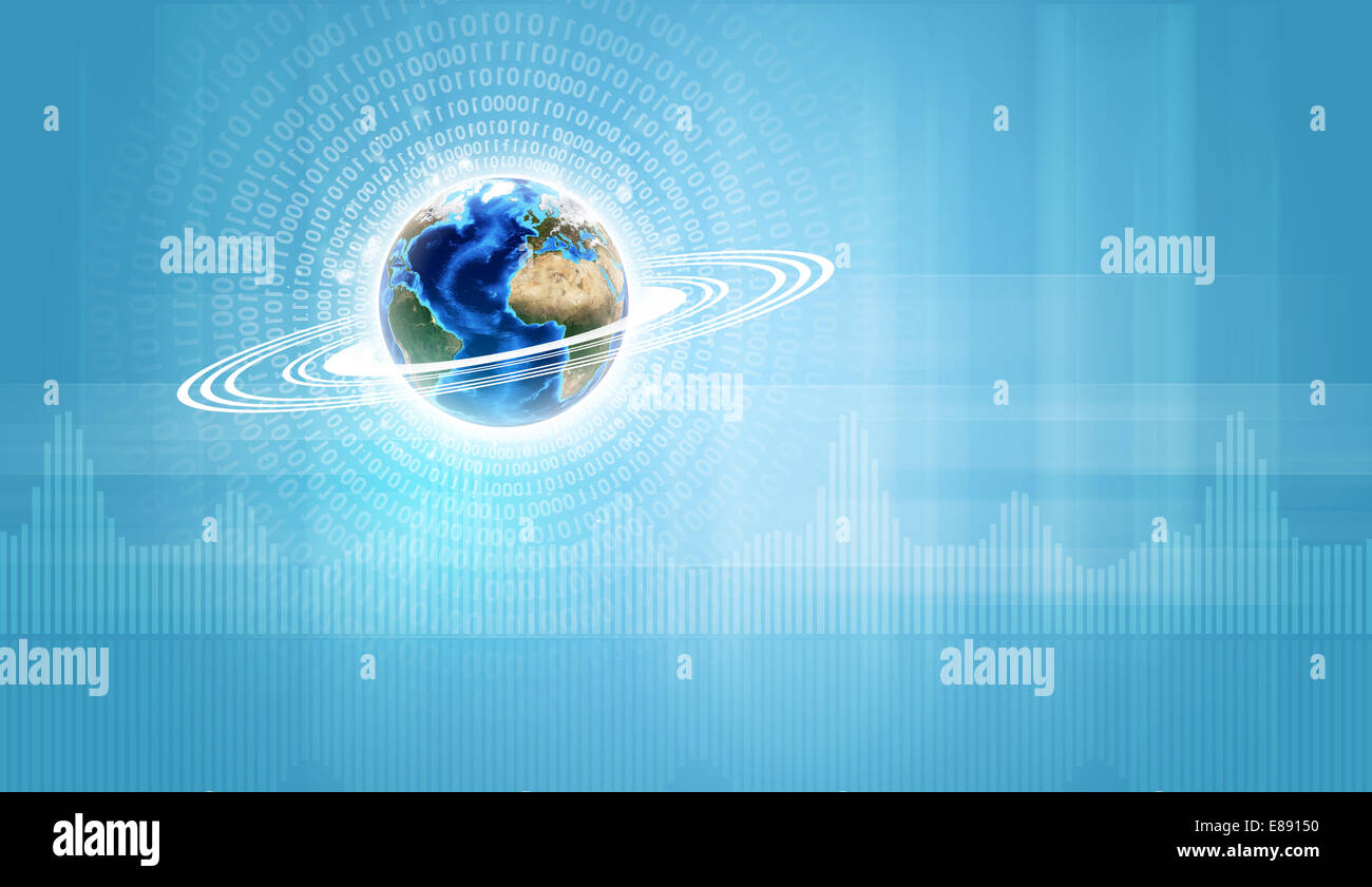 Earth with figures and graphs Stock Photo - Alamy