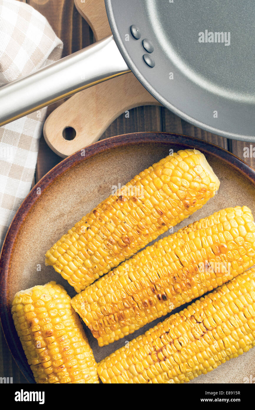 the roasted corn on plate Stock Photo - Alamy